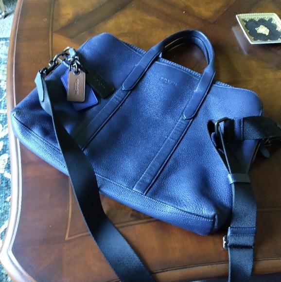 Coach | Bags | Coach Blue Leather Bag | Poshmark